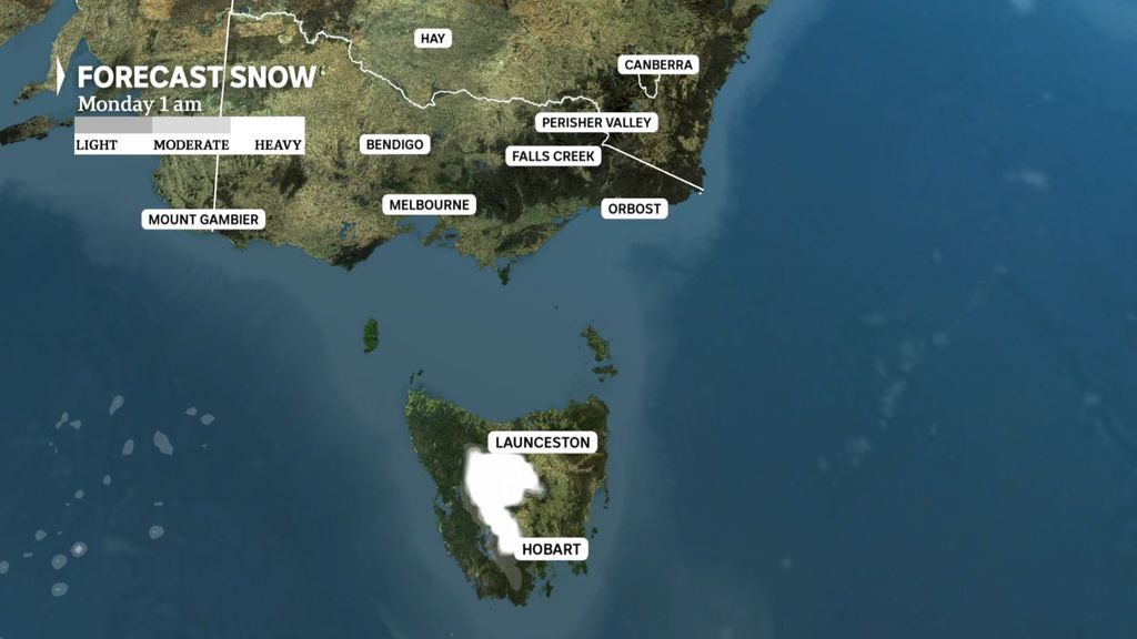Snow across highland Tasmania this weekend will spread to the mainland ...