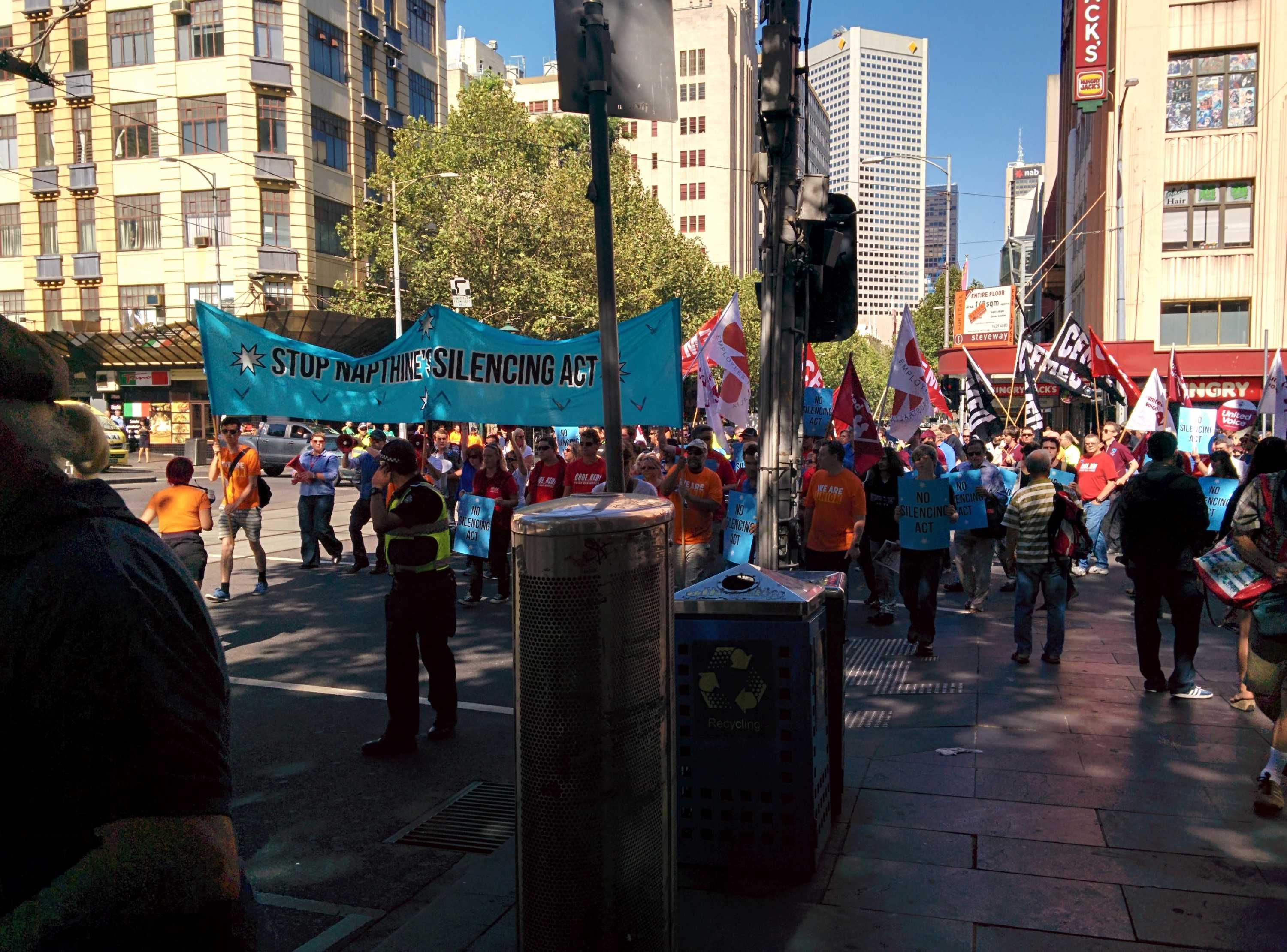 Protesters march through Melbourne's CBD for the right to protest - ABC ...