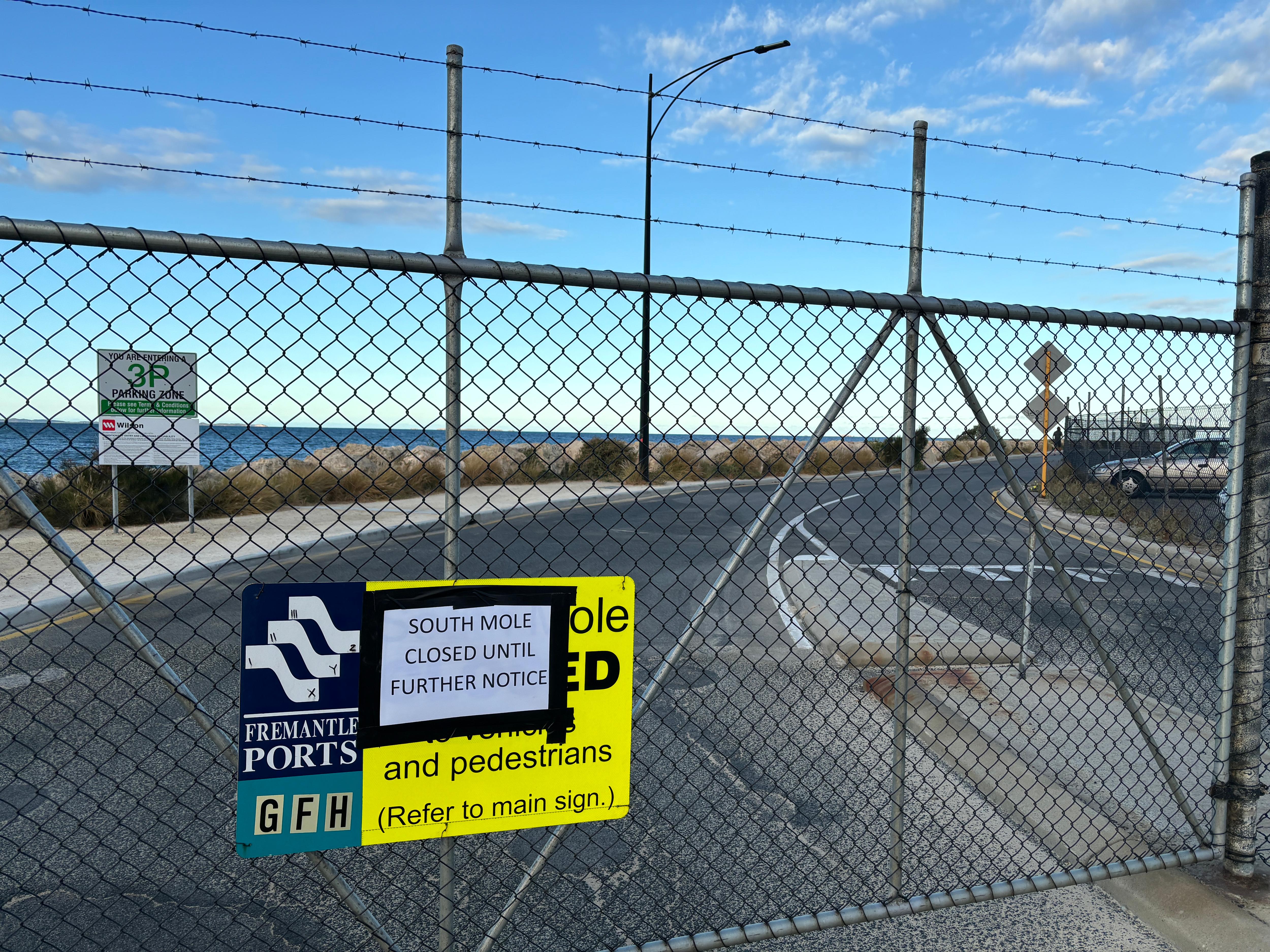 Cars blocked from driving on Fremantle's South Mole due to illegal ...