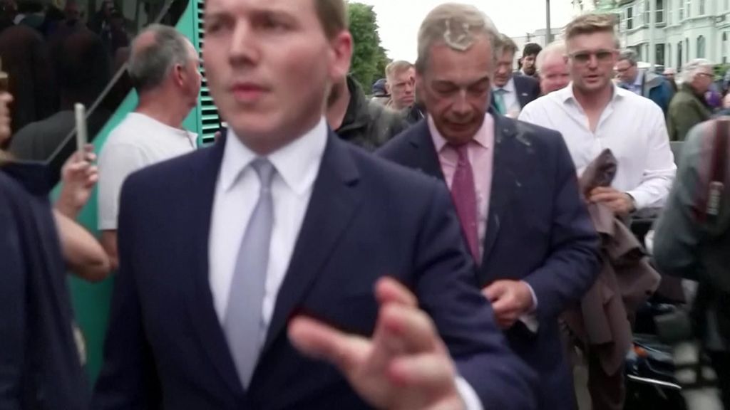 Nigel Farage struck with milkshake on election campaign trail - ABC News