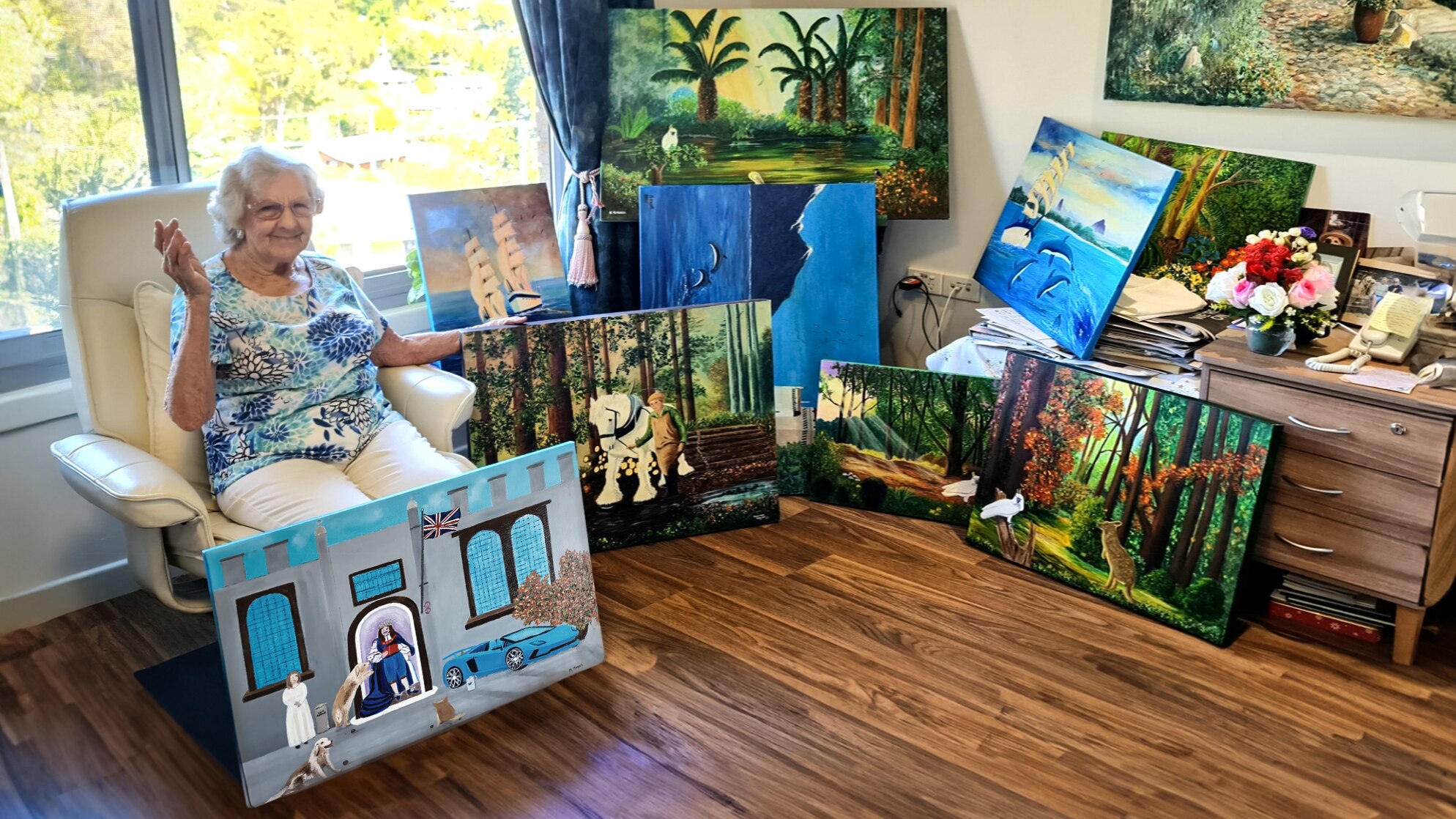 Artist Maureen Mayall, 92, inspires colour and creativity in her aged ...