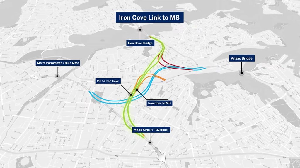 Flyover of Rozelle interchange - ABC News