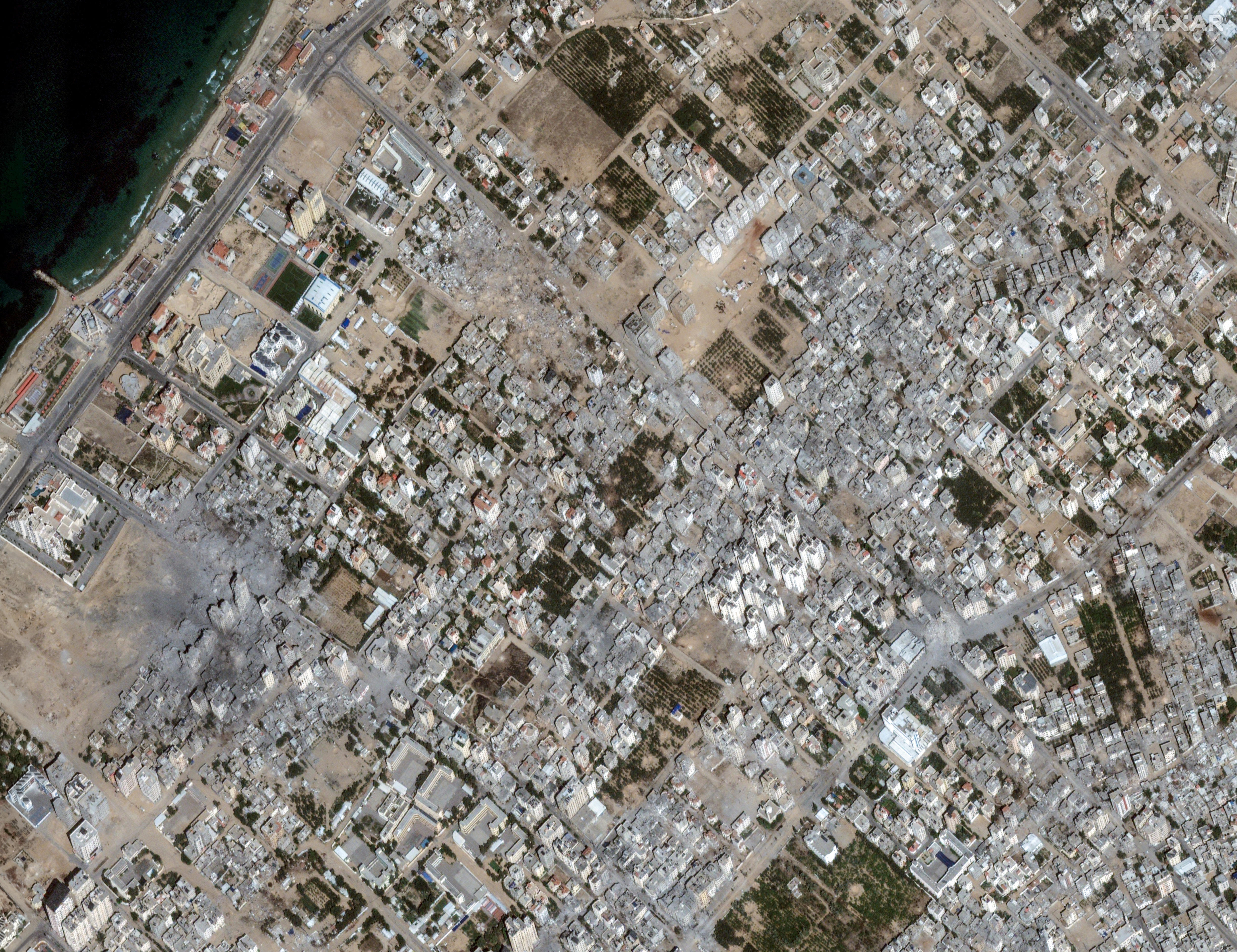 Satellite images show parts of Gaza now a wasteland after weeks of ...