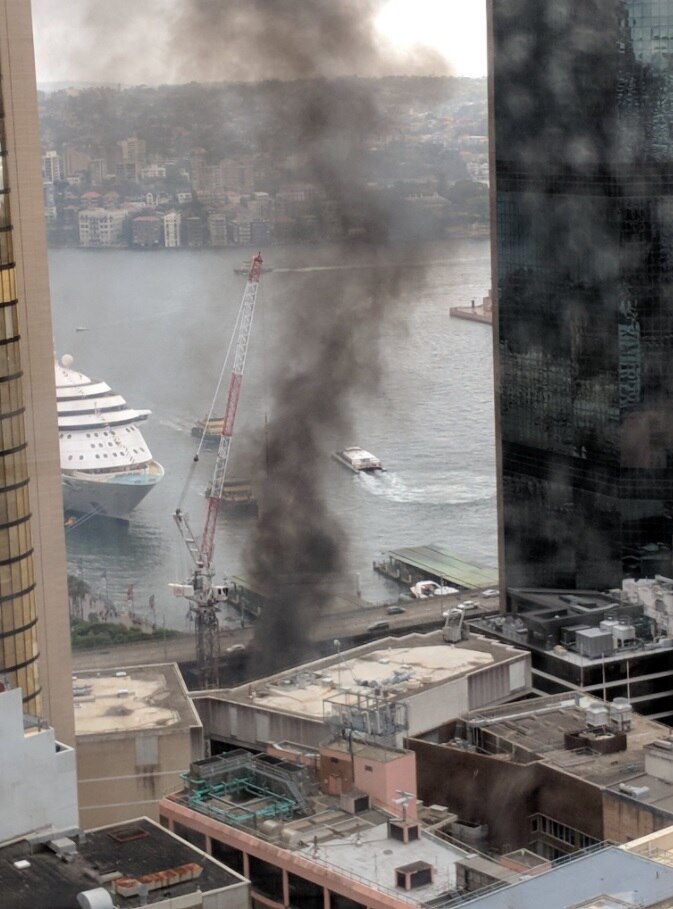 Fire at Circular Quay construction site forces evacuation, dozens ...