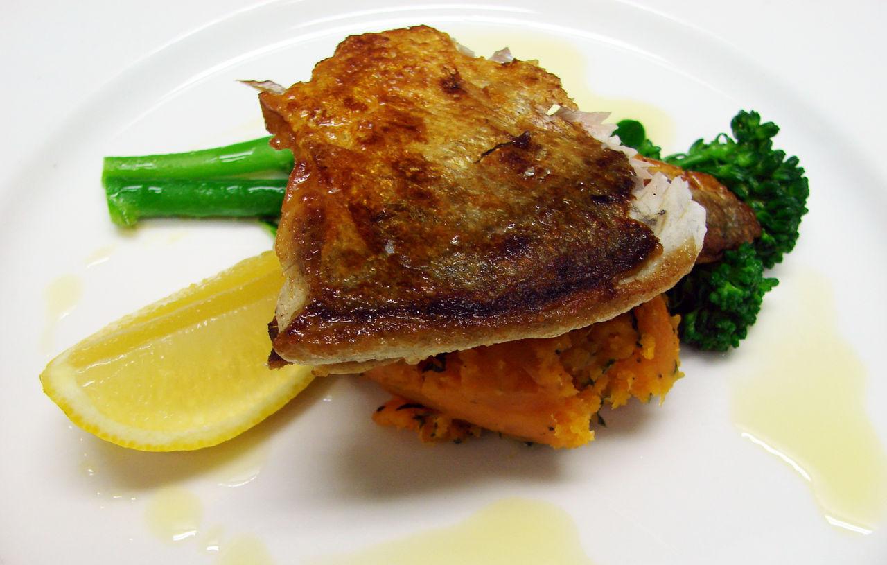 Pan fried tailor with sweet potato and basil mash - ABC News