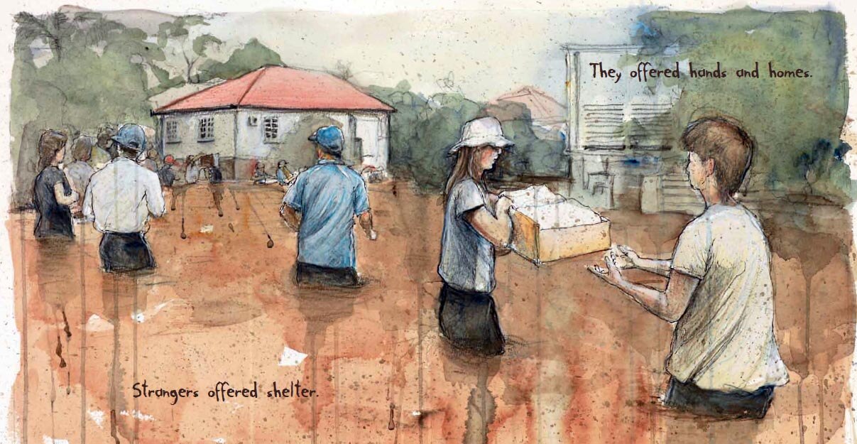January floods captured in words and watercolour - ABC News