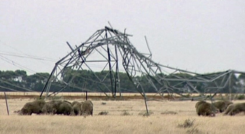 40-metre-high electricity towers mangled by strong winds - ABC News