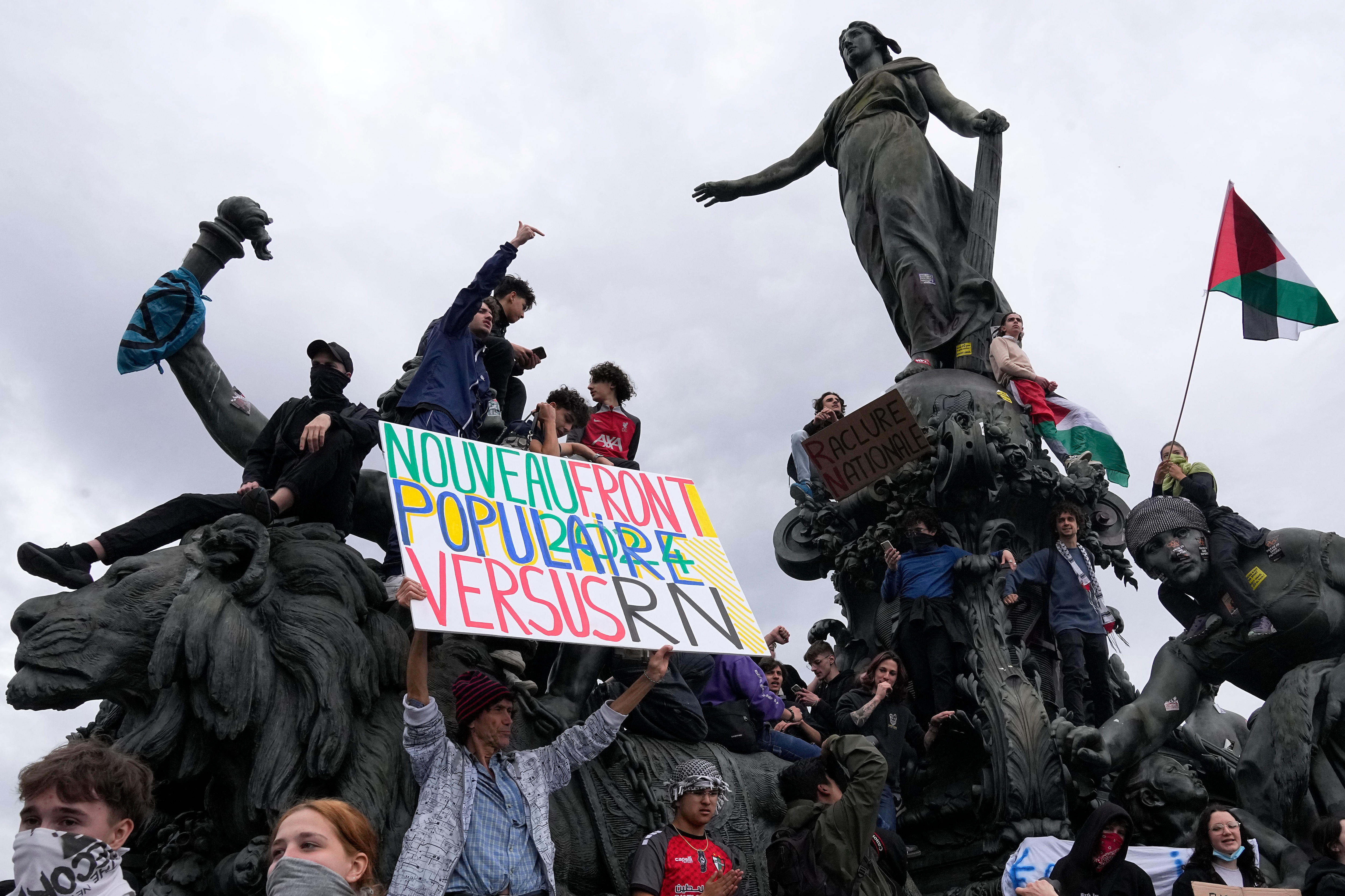 Protesters march against France's far-right National Rally Party ahead ...