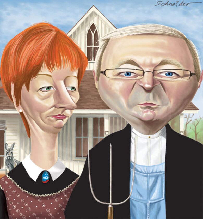 Rudd's caricature challenges exhibition cartoonists - ABC News