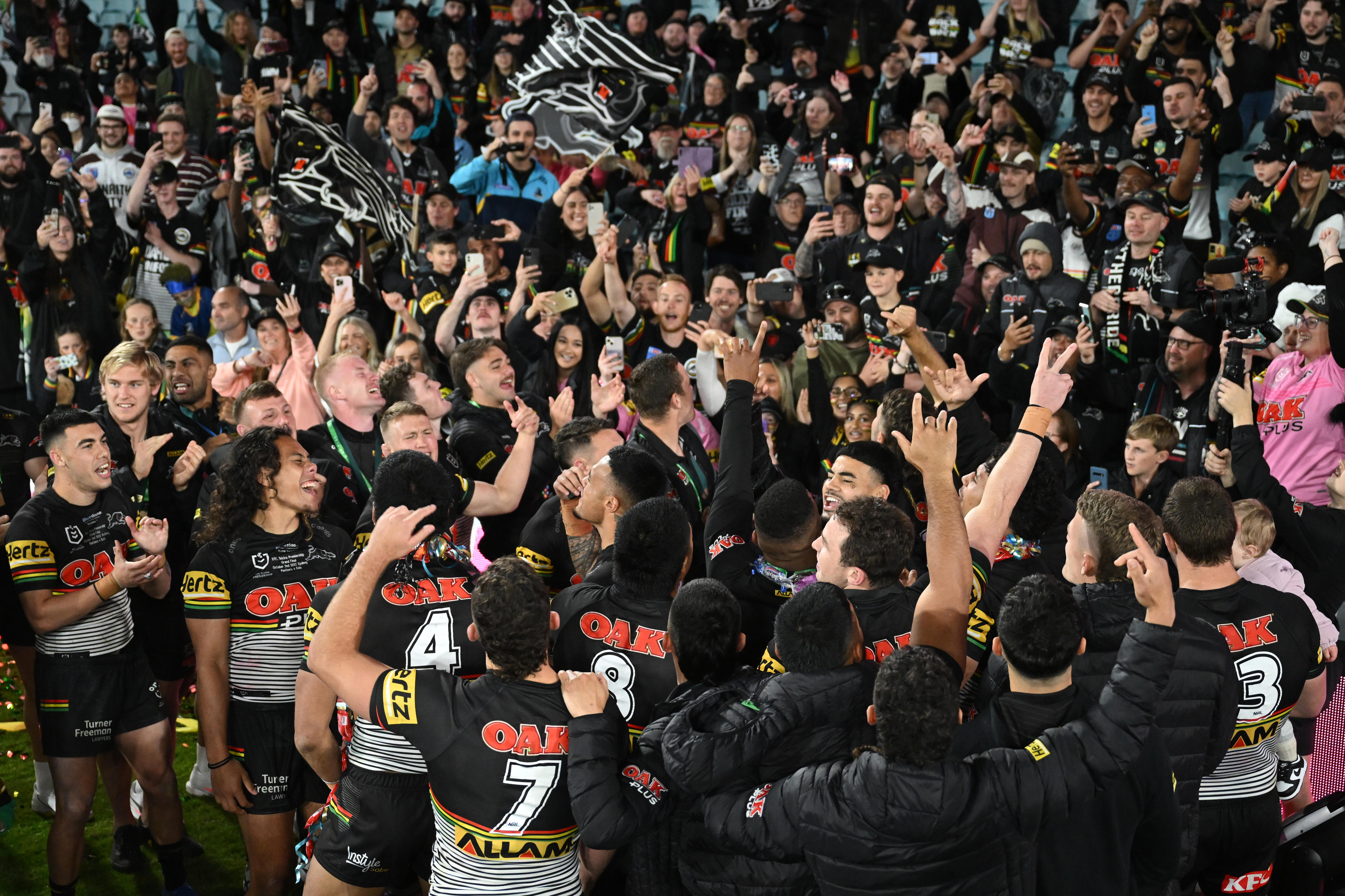 Penrith fans celebrate after second consecutive NRL grand final win by ...