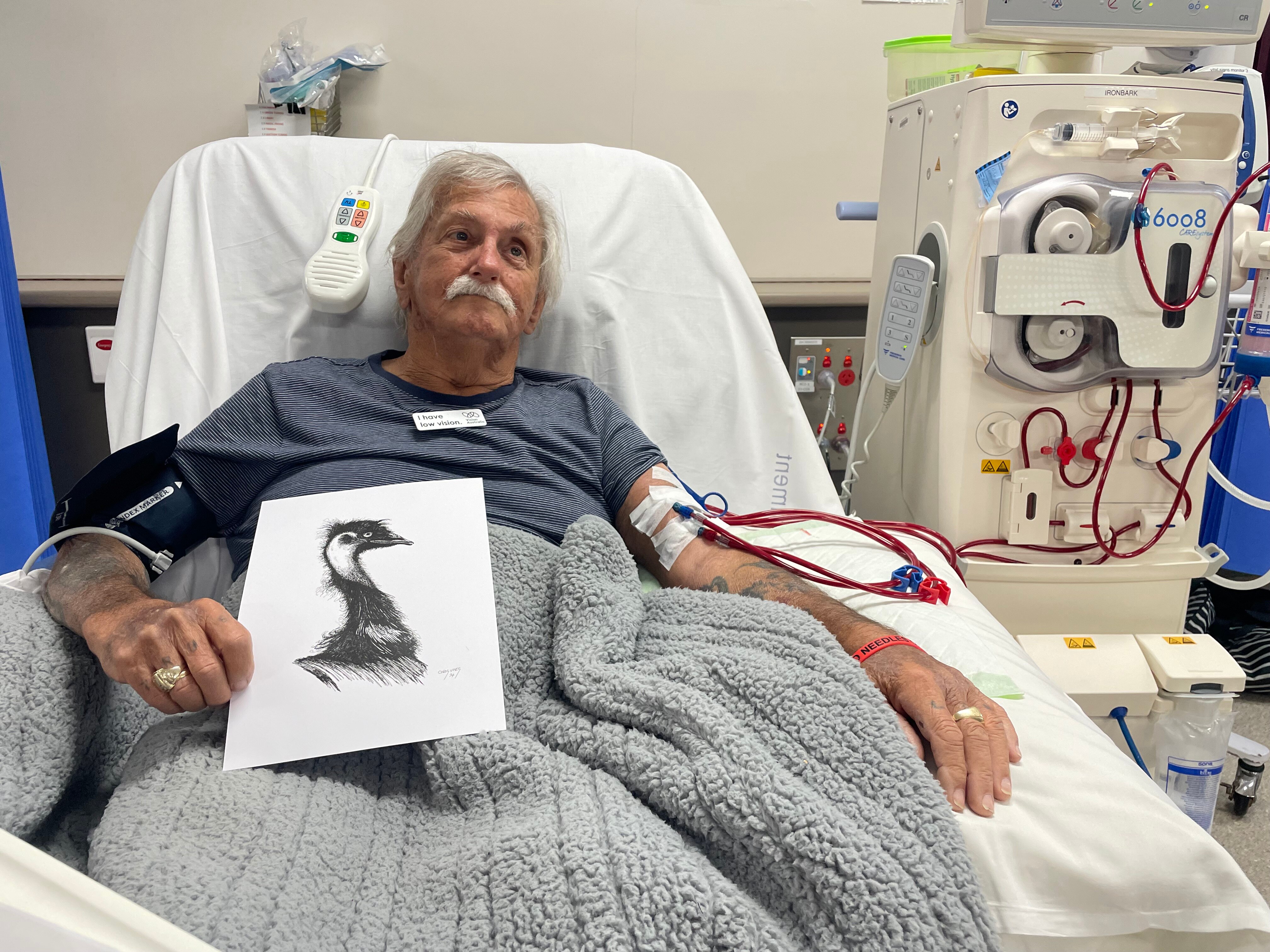 Vision-impaired artist's drawings brighten hospital ward - ABC News