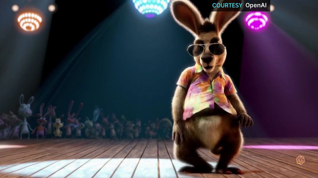 Sora-generated video of a dancing kangaroo - ABC News