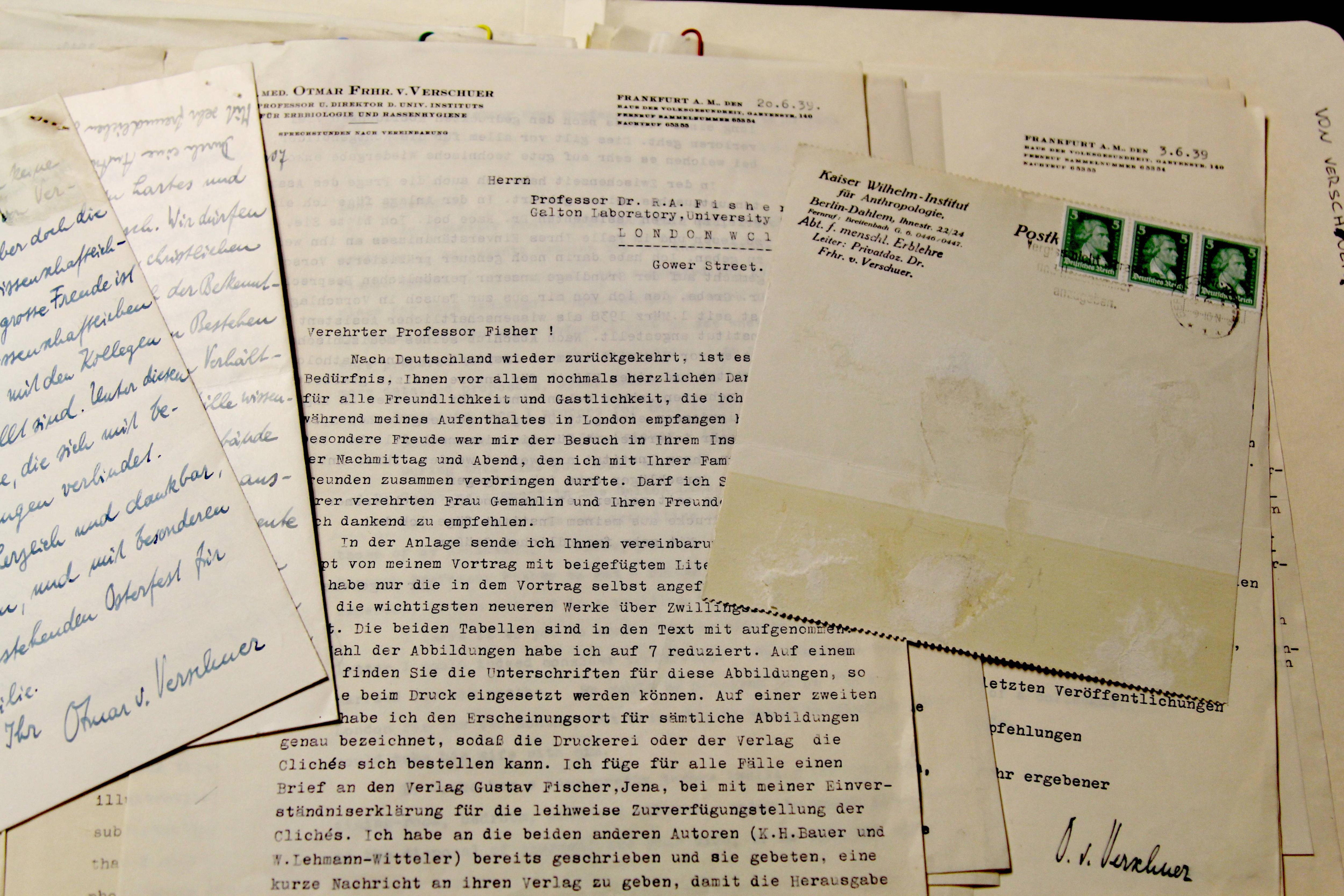 Nazi scientist Otmar von Verschuer's correspondence with British ...