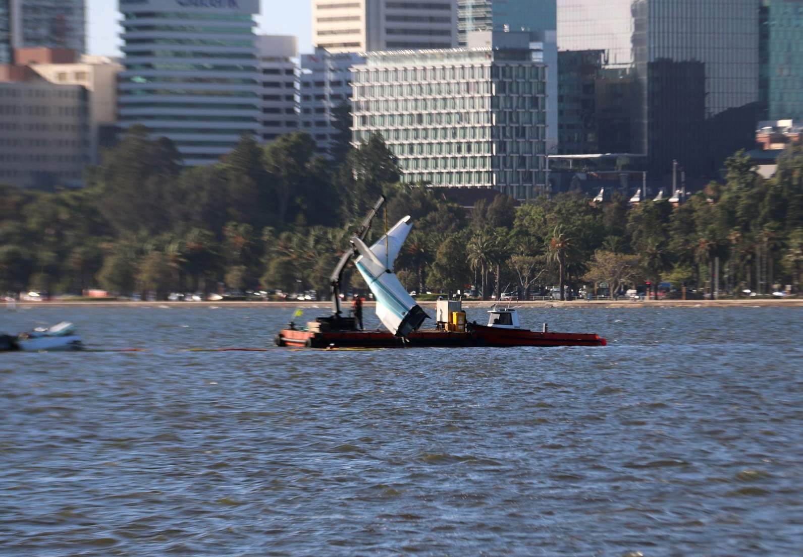 Australia Day Perth plane crash: Plane's tail lifted from Swan River ...