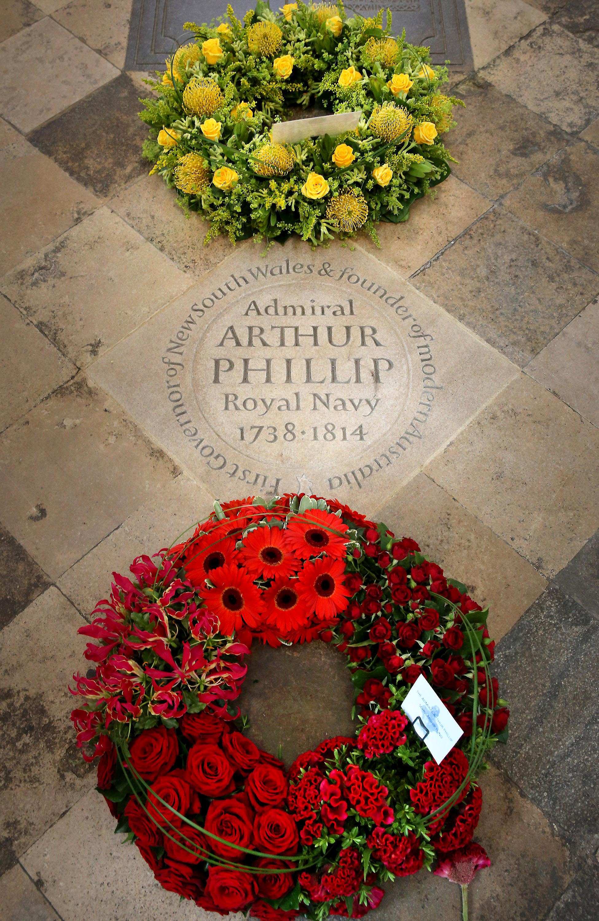 Admiral Arthur Phillip, captain of the First Fleet, commemorated with ...