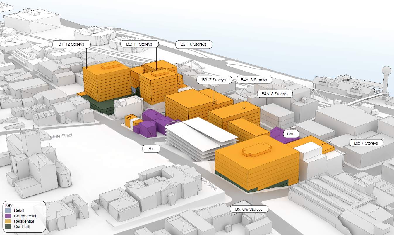 Building heights lowered in fresh plans for Newcastle East End project ...