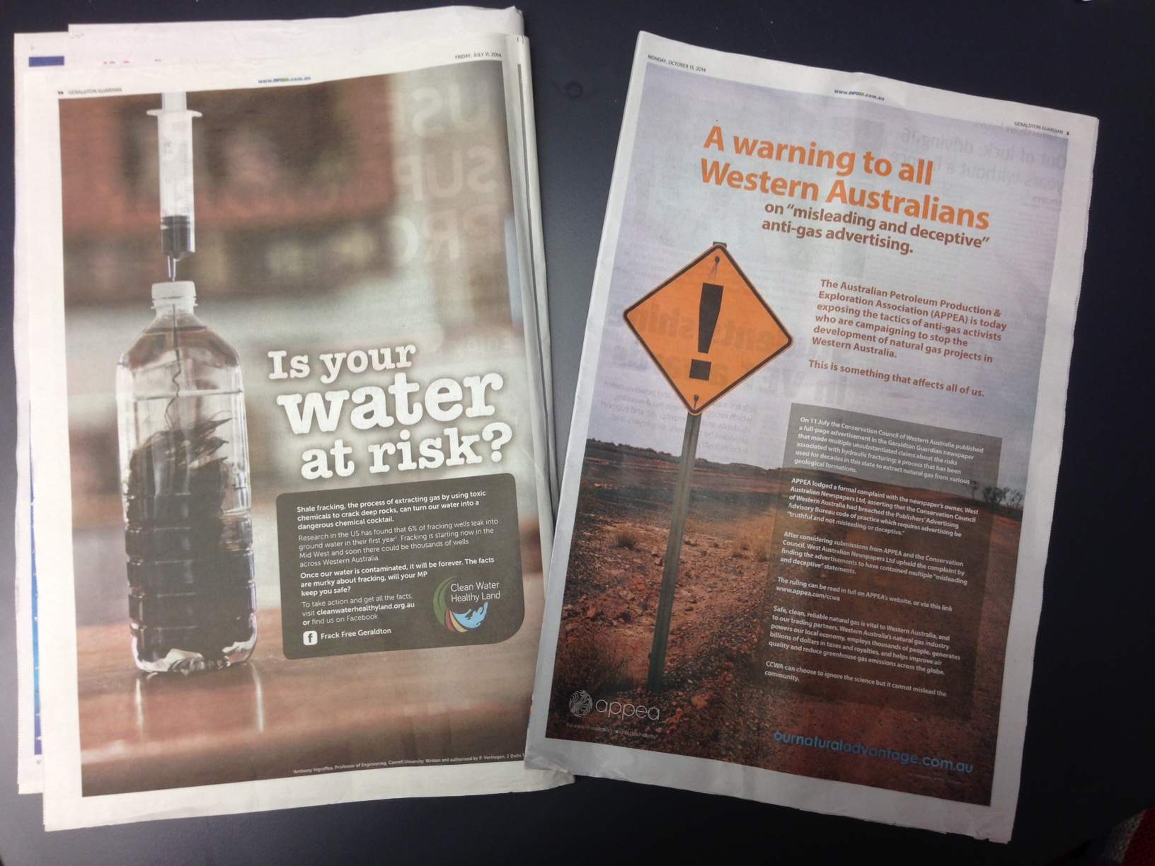 Geraldton newspaper anti-fracking ad 'irresponsible' - ABC News