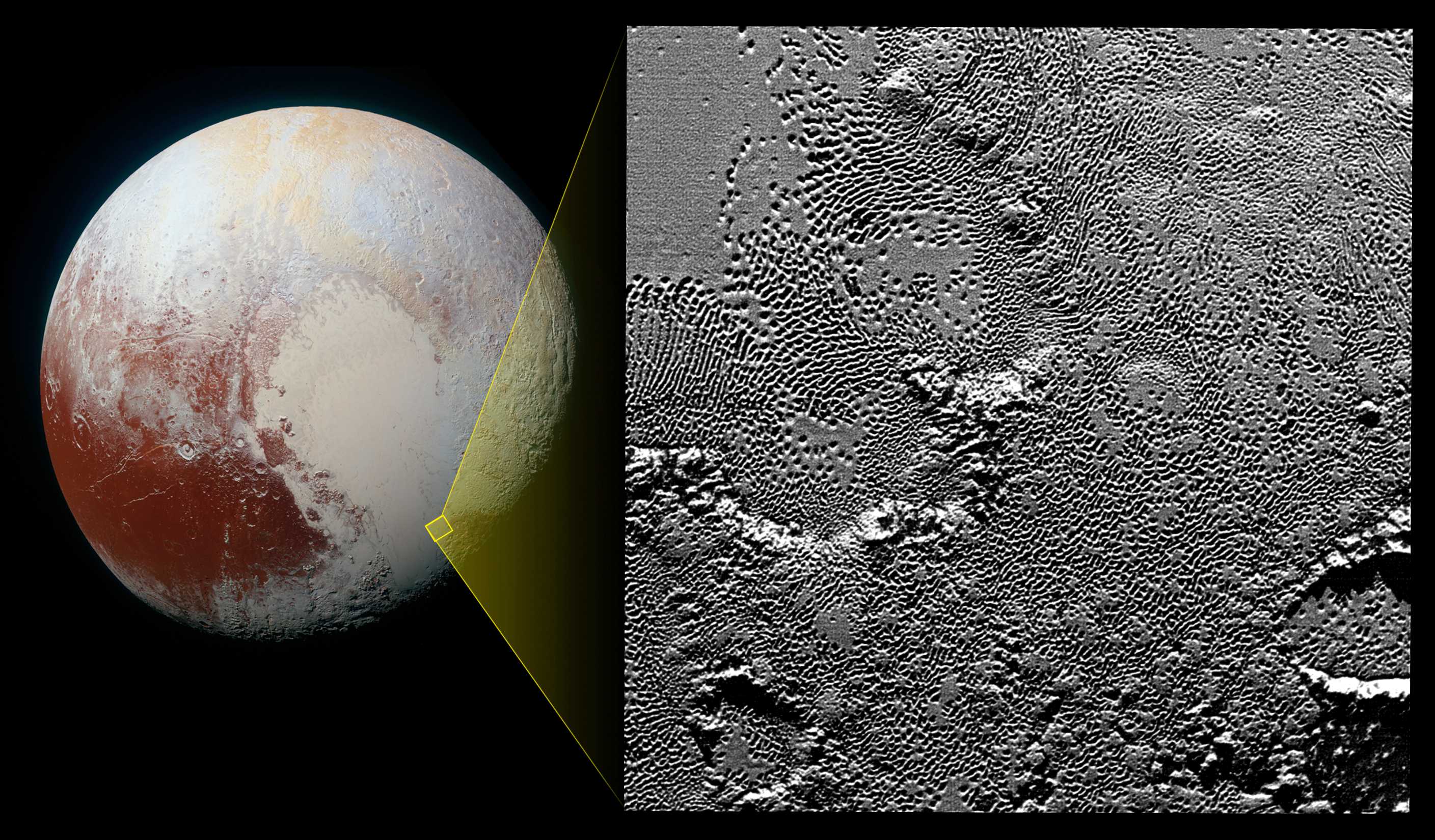 Pluto: NASA zooms in on pattern of pits in sharpest ever colour images ...