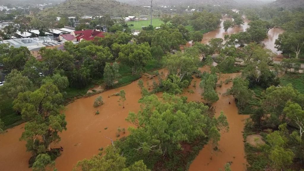 Rains from ex-Tropical Cyclone Ellie have caused the Todd River in ...