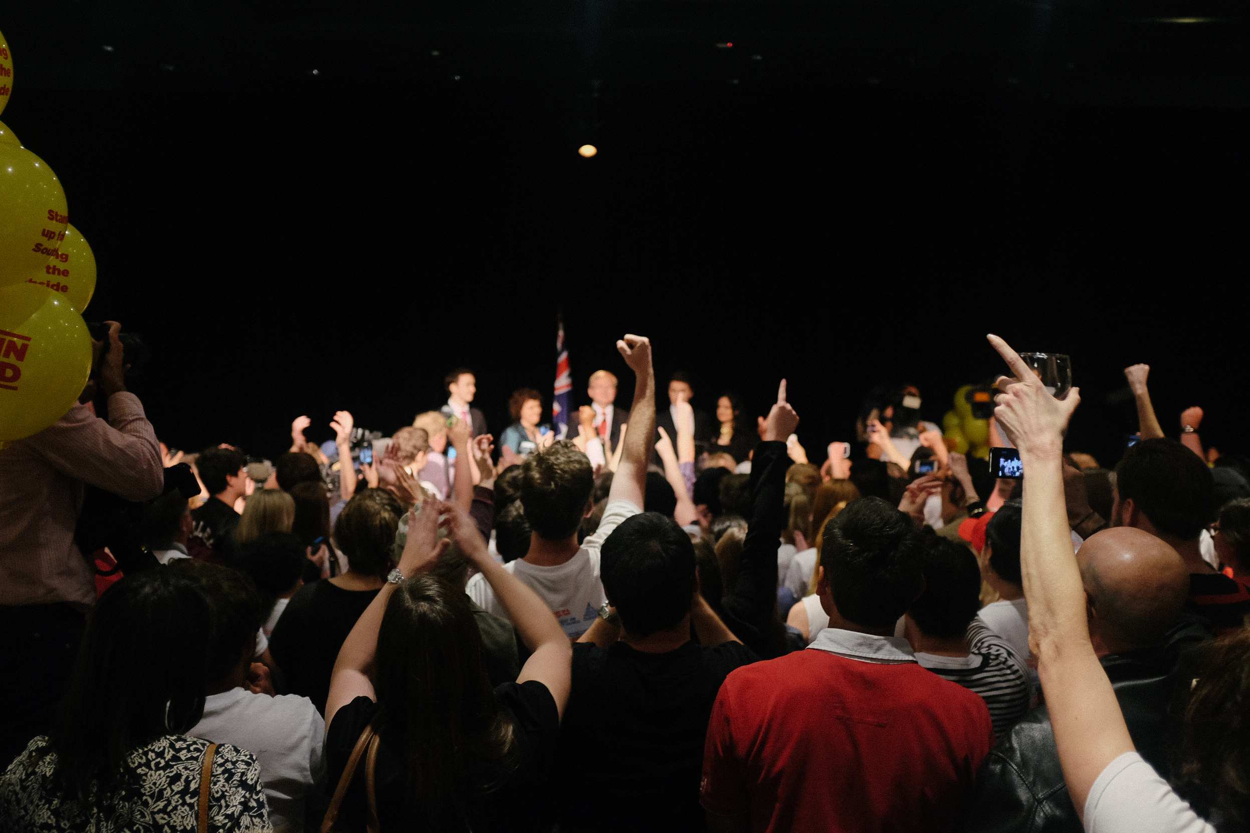 Former prime minister Kevin Rudd surrounded by ecstatic supporters on ...