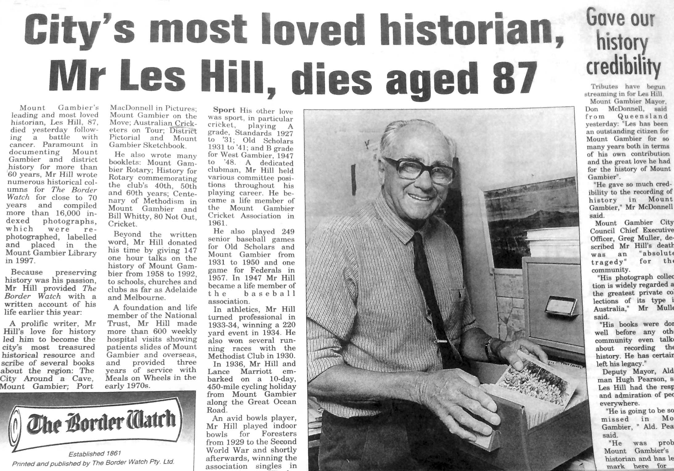 History he wrote: Les Hill's story of the Blue Lake City that almost ...