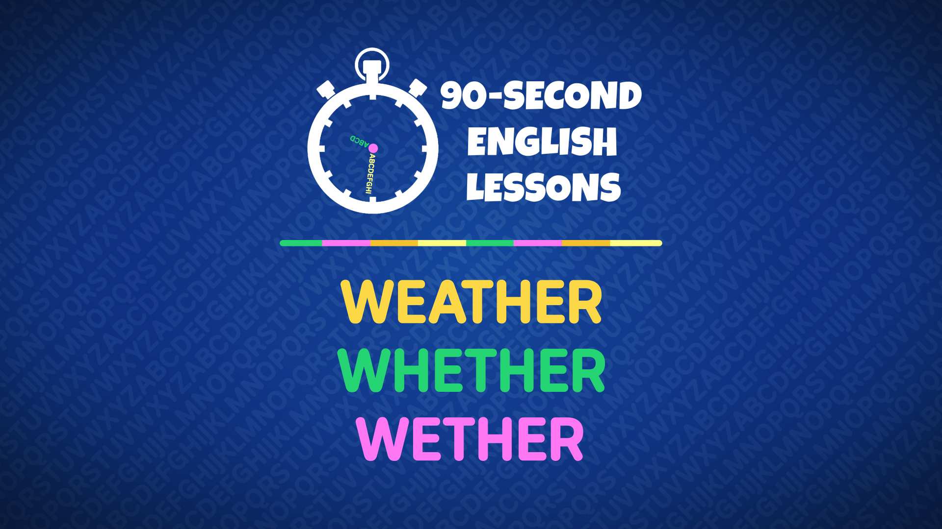 English On The Go: Weather, whether or wether - ABC Education
