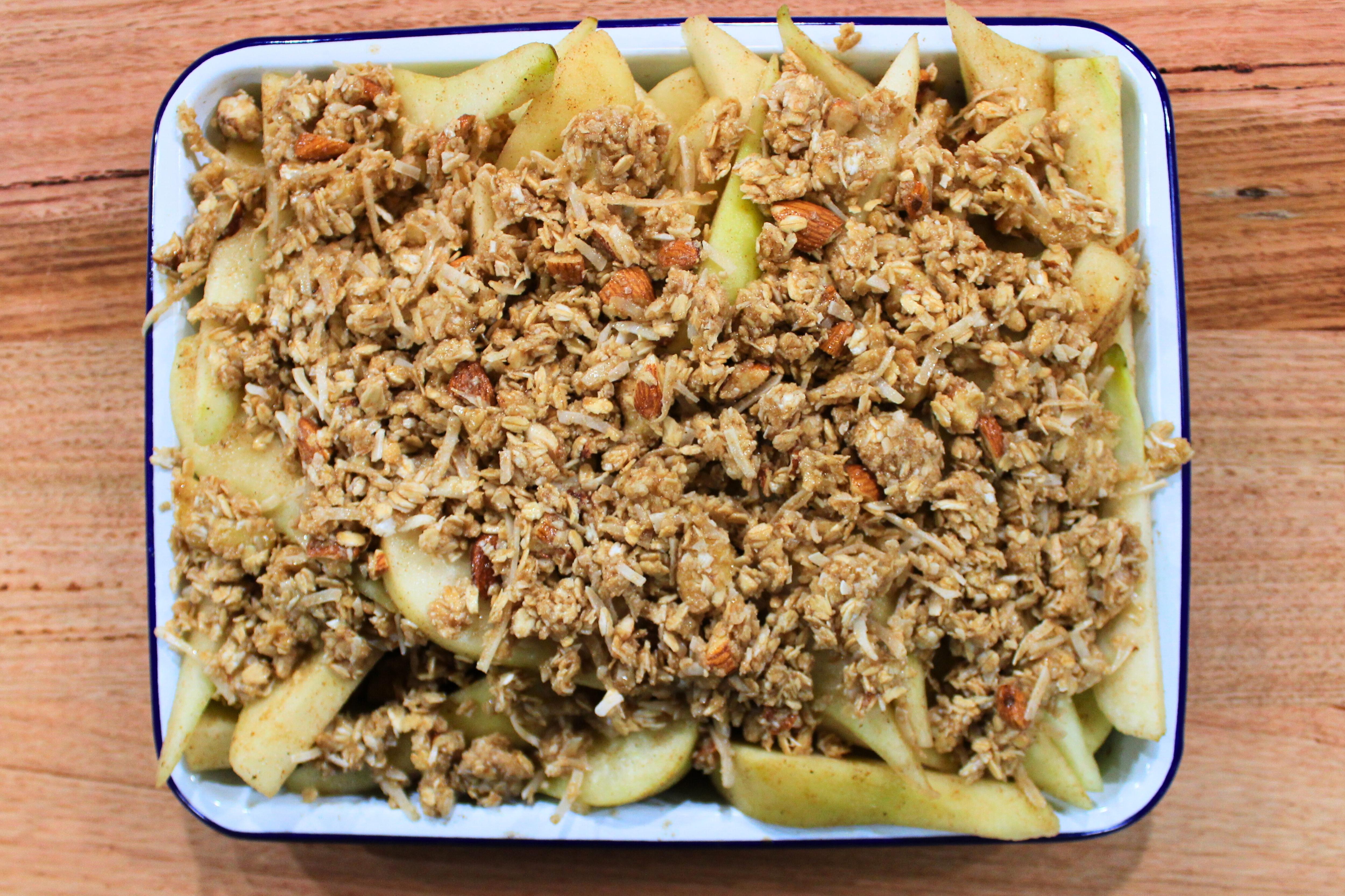 An easy, crowd-pleasing pear and coconut crumble - ABC News