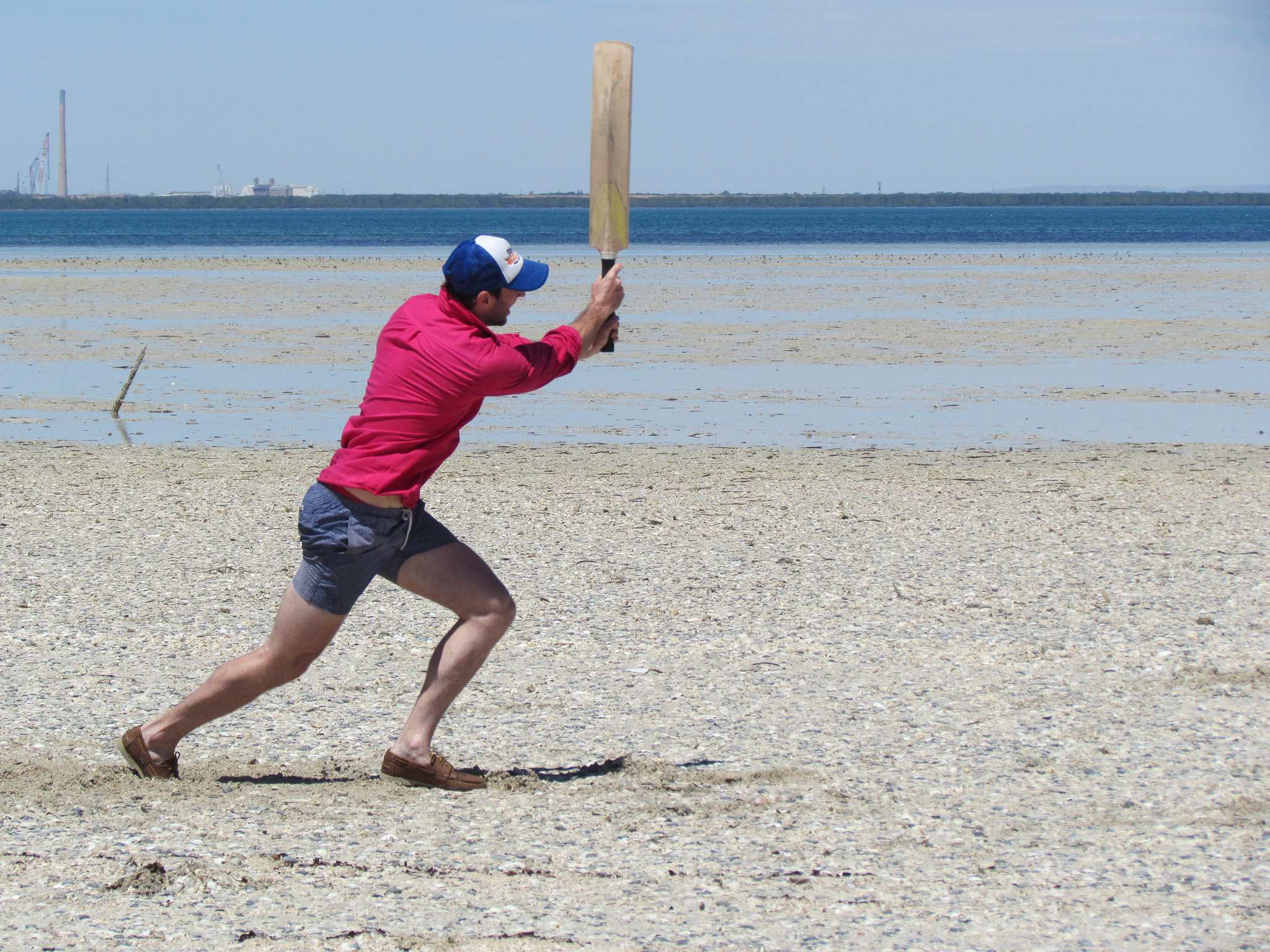 Cockle shells fly during annual cricket match played on sandbar in the ...