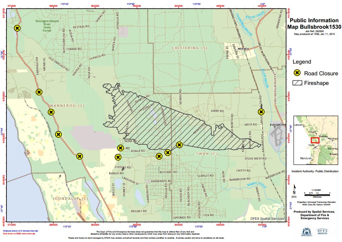 Firefighters control Bullsbrook bushfire, warning downgraded to watch ...