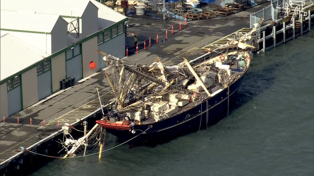 Two people have been injured and a sailing ship has been damaged at ...