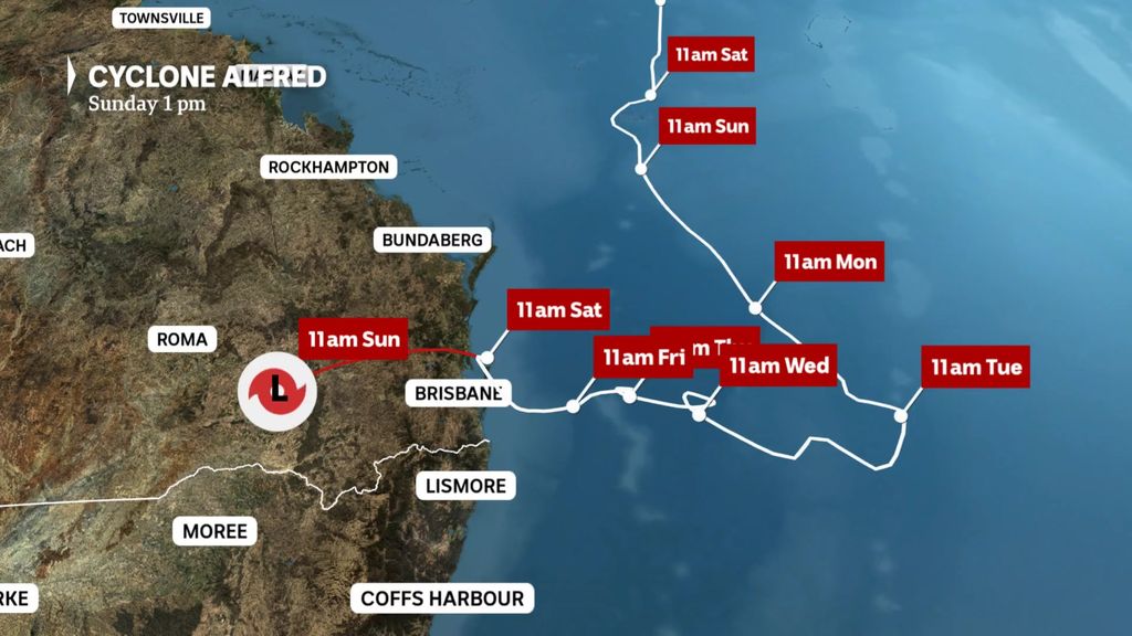 Cyclone Alfred's 17-day track across the Coral Sea - ABC News