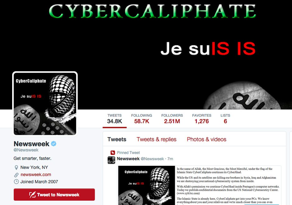 Newsweek Twitter account hacked by 'CyberCaliphate', Barack Obama and ...