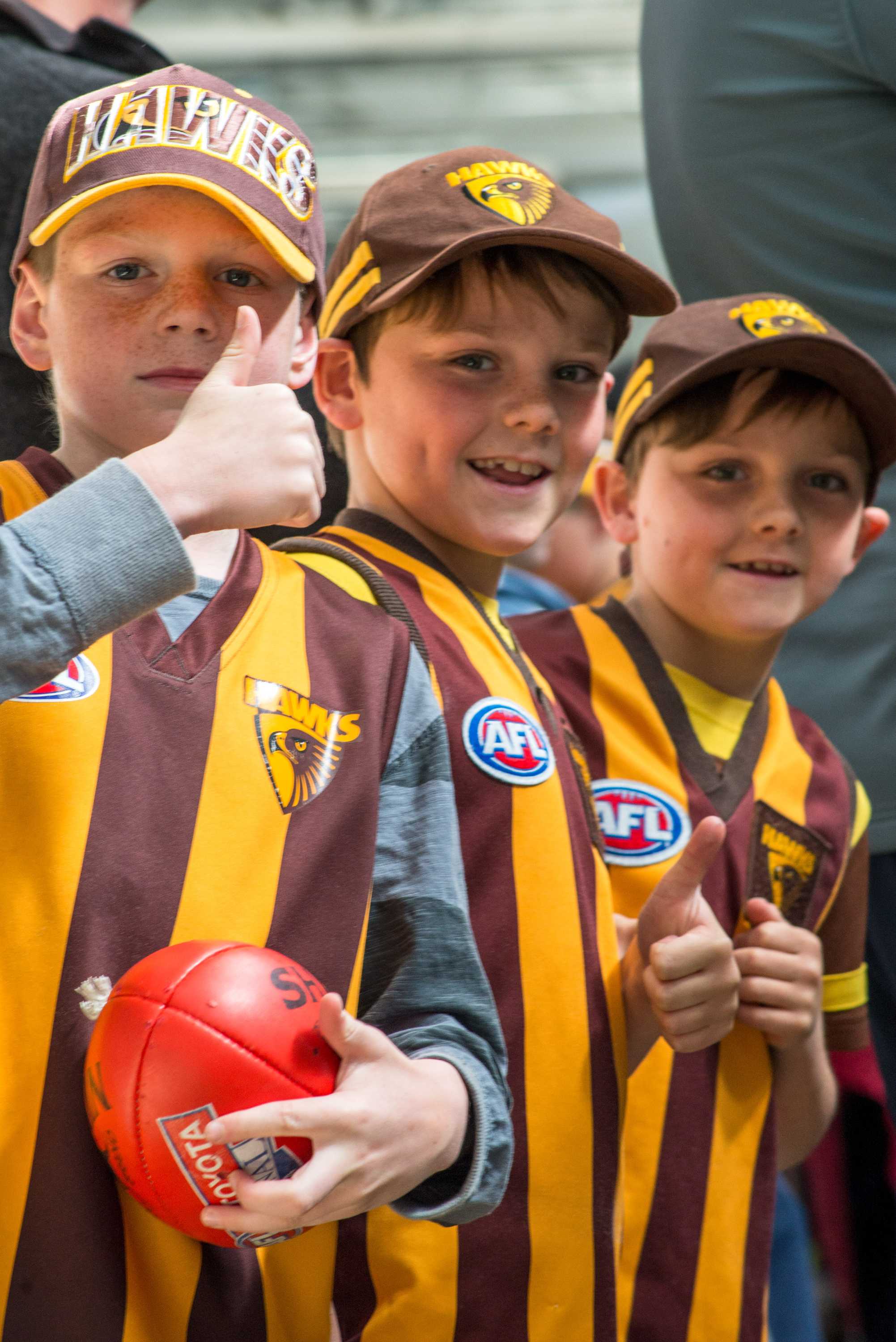 Hawthorn players share AFL premiership success with Hobart fans - ABC News