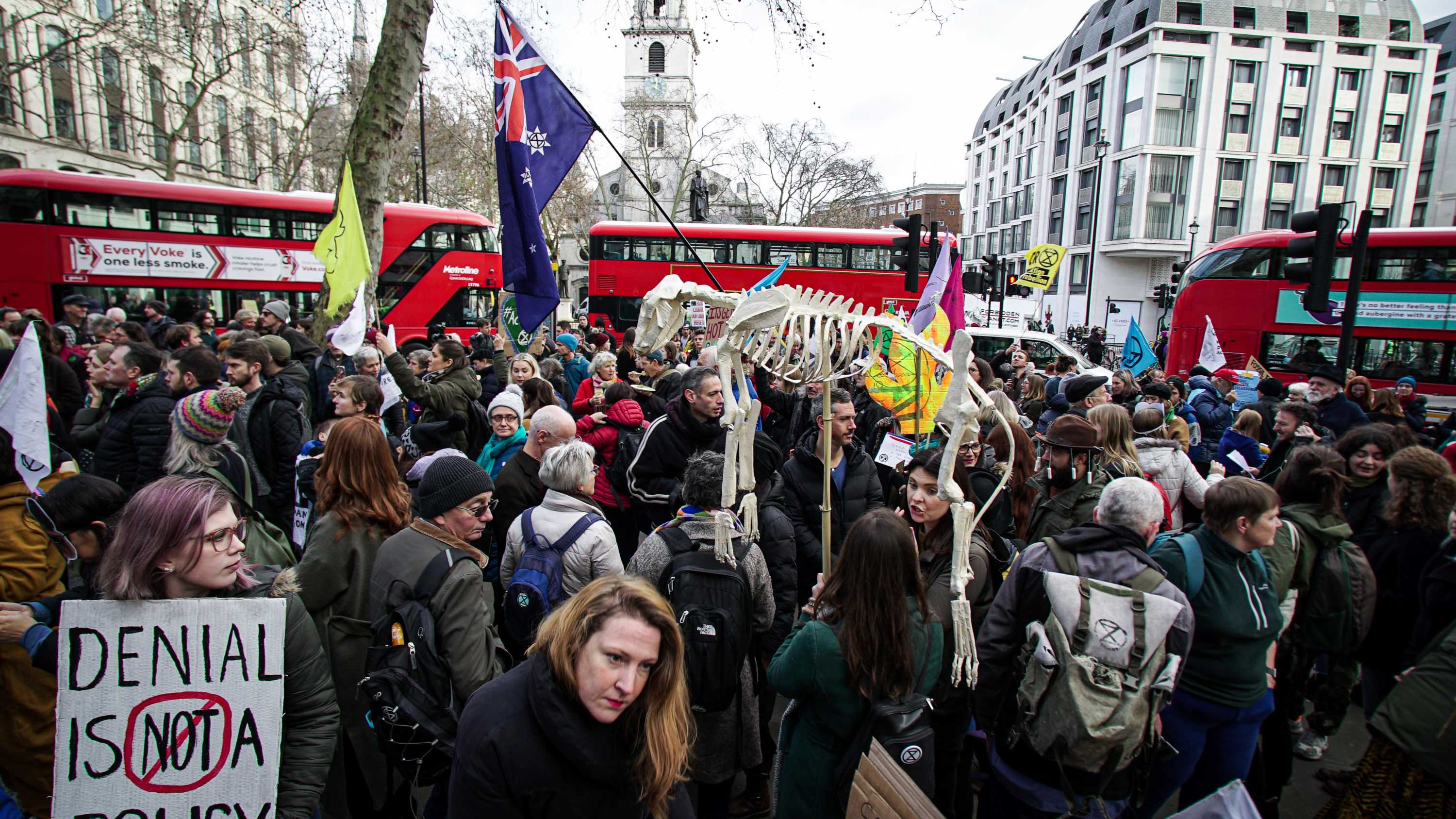 Climate action protesters angry over Australia's bushfires rally across ...