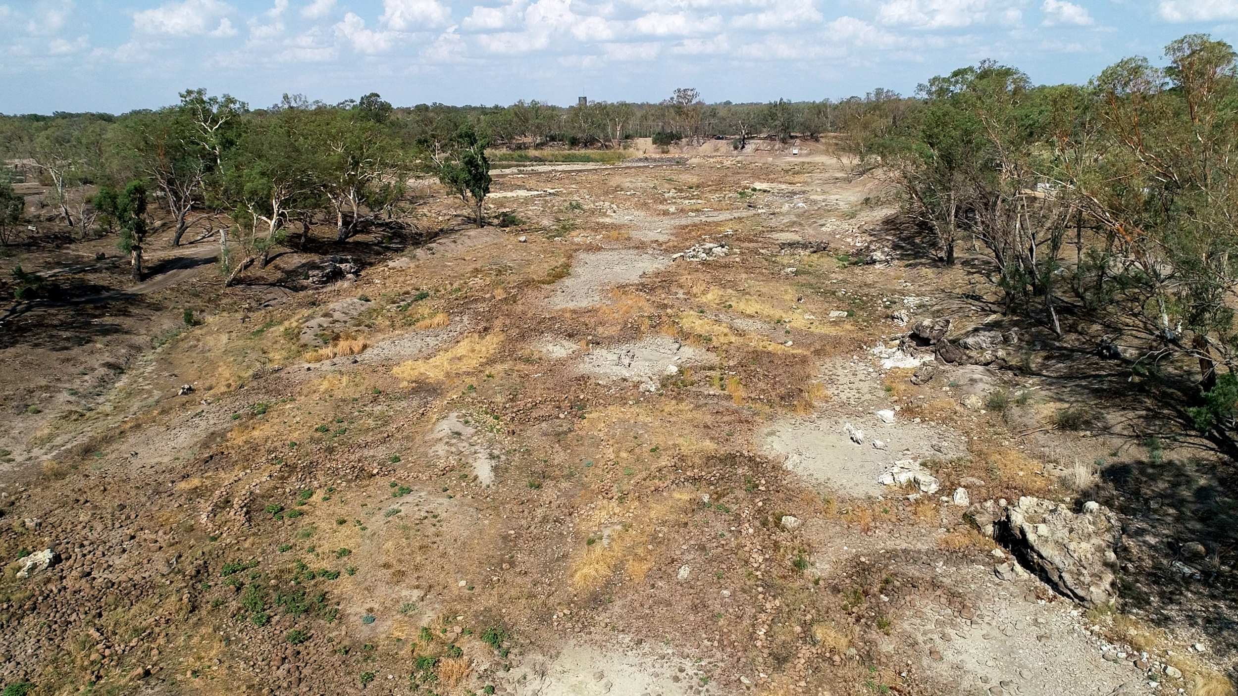 The dry Barwon river bed in 2019 - ABC News