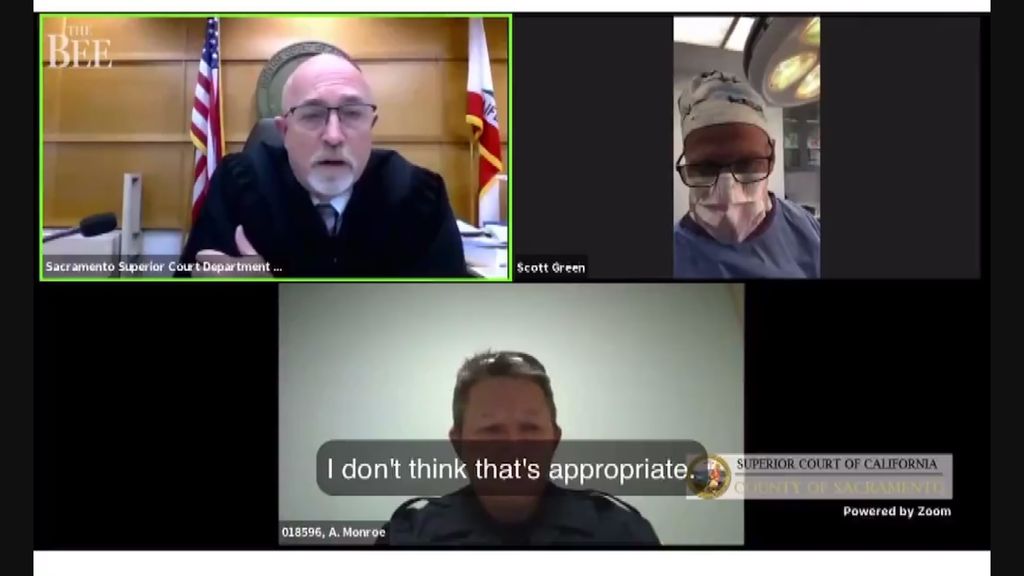 Doctor appears in court video call while performing surgery - ABC News