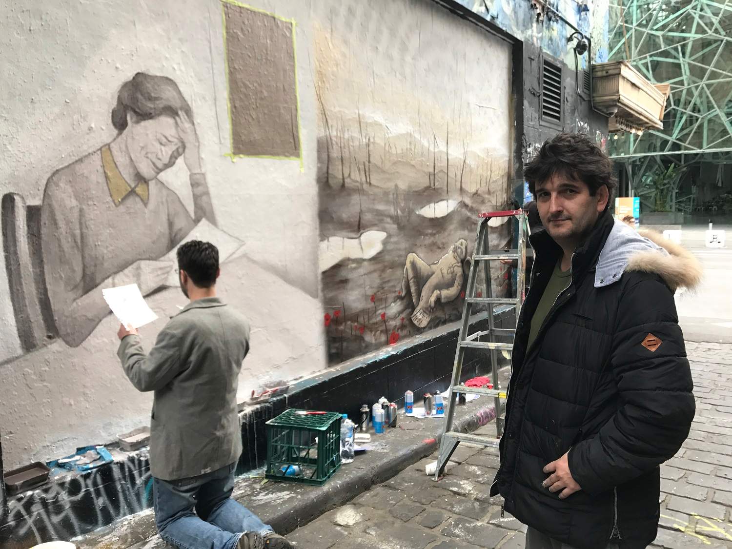 Melbourne street art goes back in time to show loss and love on WWI ...