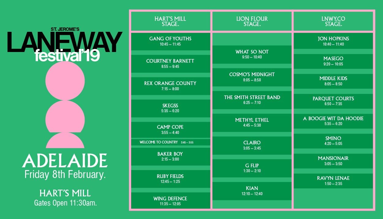 Check out the Laneway set times for 2019 - triple j
