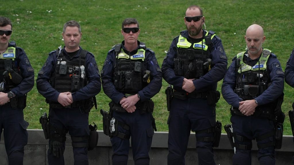 Members of Victoria Police gather to pay tribute to their two fallen ...