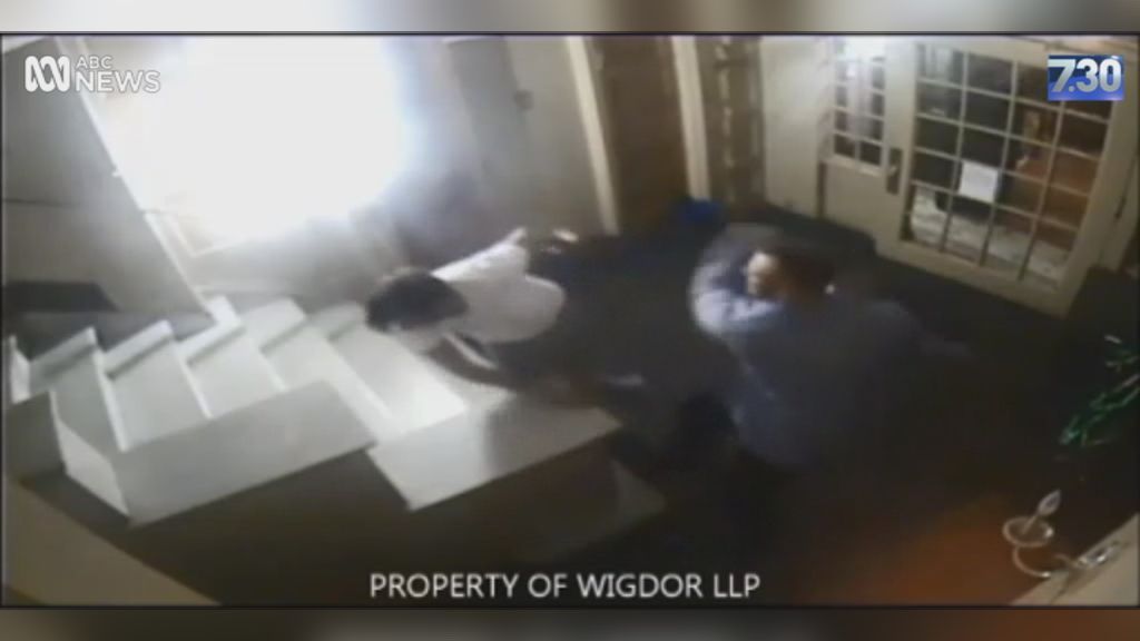 CCTV footage of Matt Lodge assaulting man in NYC - ABC News