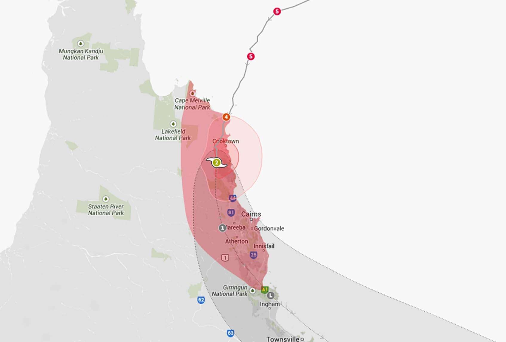Map: track Cyclone Ita along far north Queensland coast - ABC News
