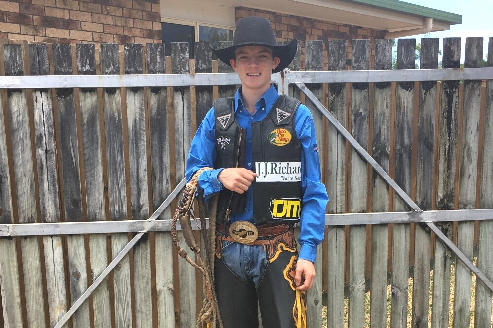 Junior bull rider Ky Hamilton dreams of turning pro in America - ABC News