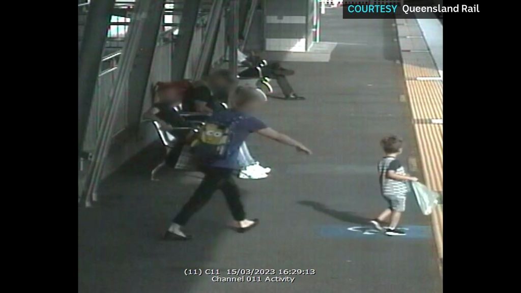 Footage released of small children falling between train and station ...