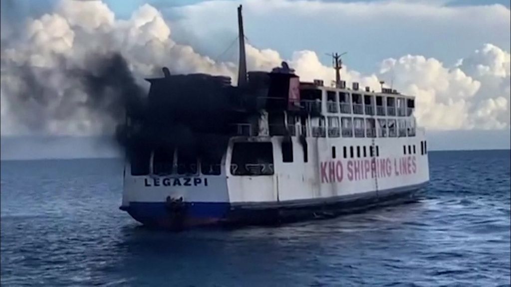 Philippines ferry carrying 120 passengers catches fire offshore - ABC News