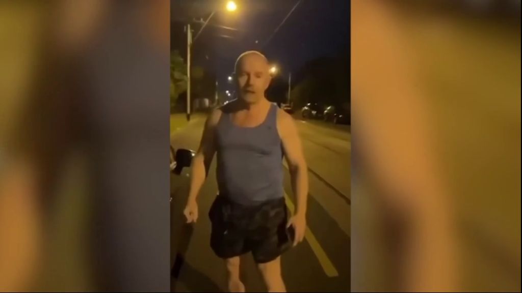 Footage of neurosurgeon Greg Malham tearing down campaign corflute ...