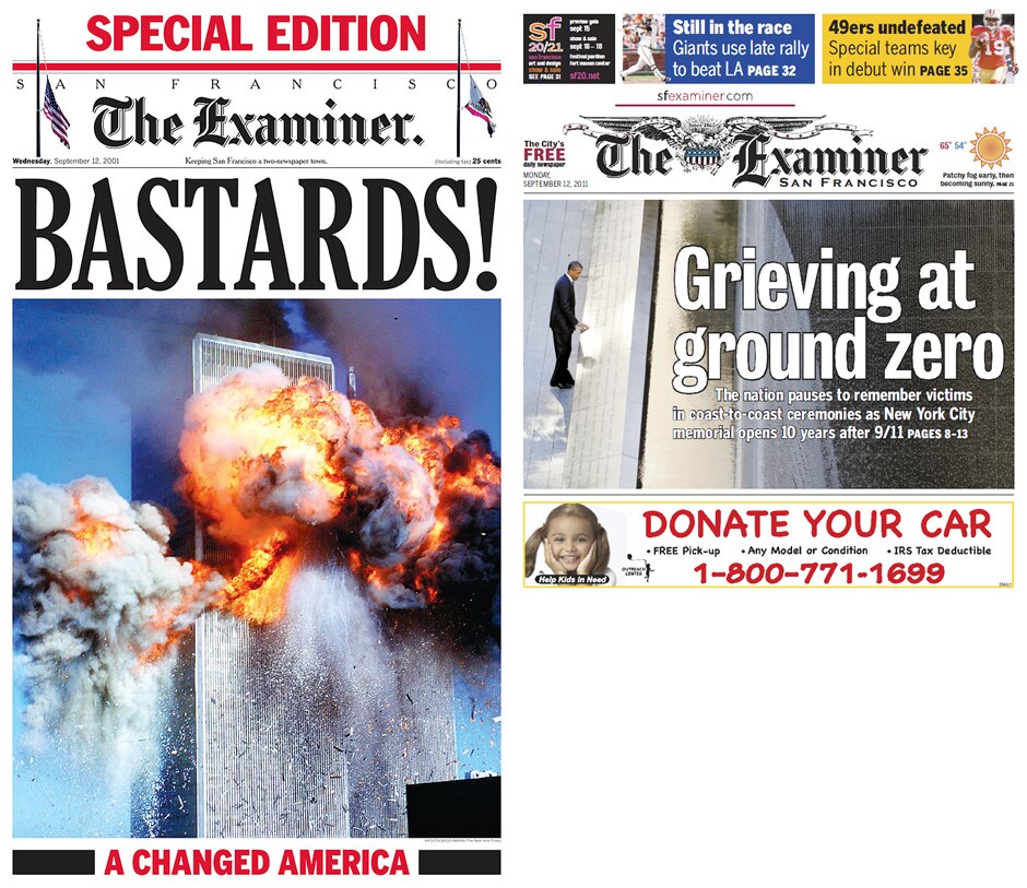 Then and now: September 11 front pages - ABC News