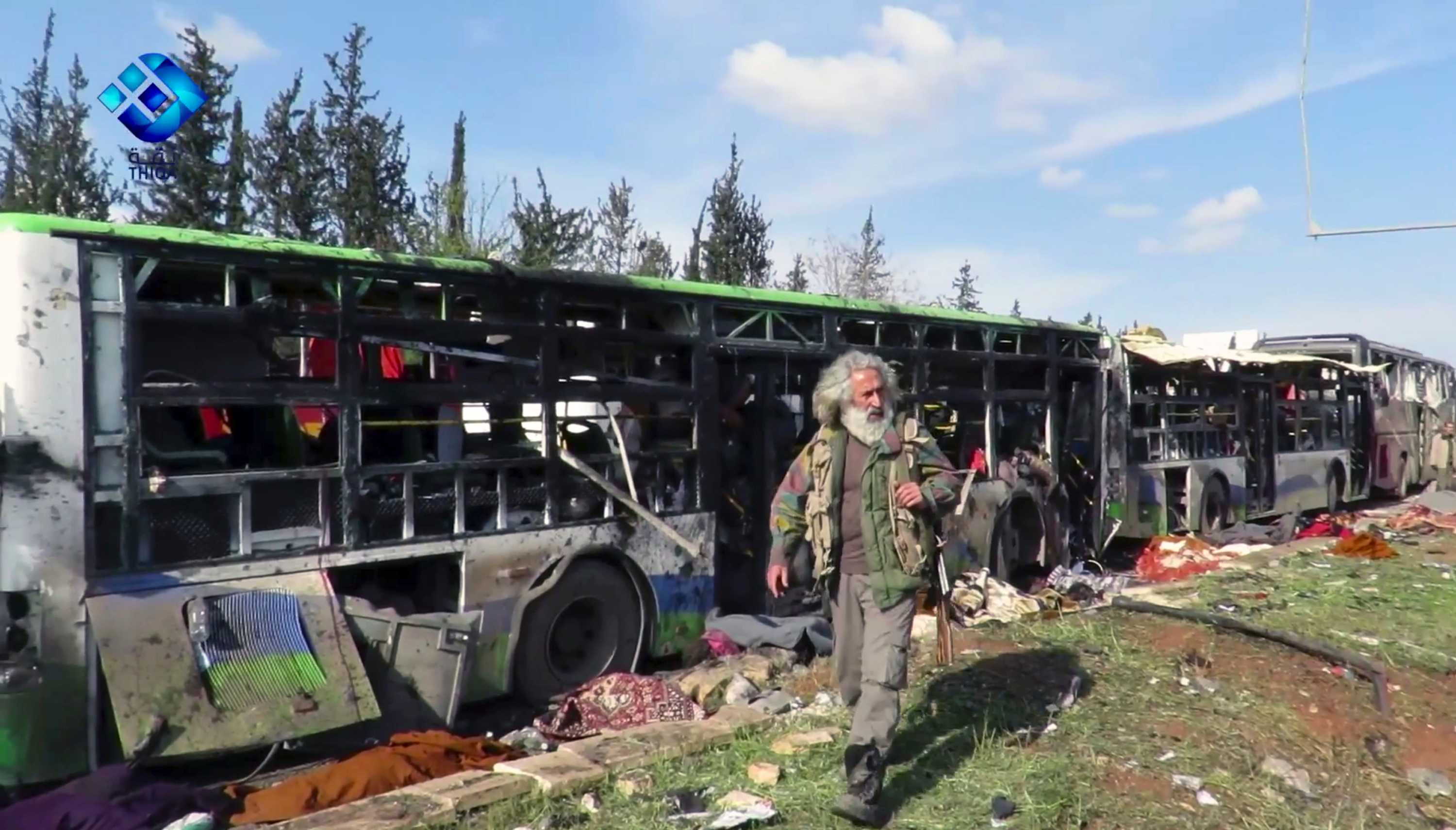 Syrian bus convoy hit by blast, at least 112 reported killed or injured ...