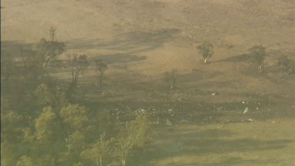 Aerial footage of the crash site - ABC News