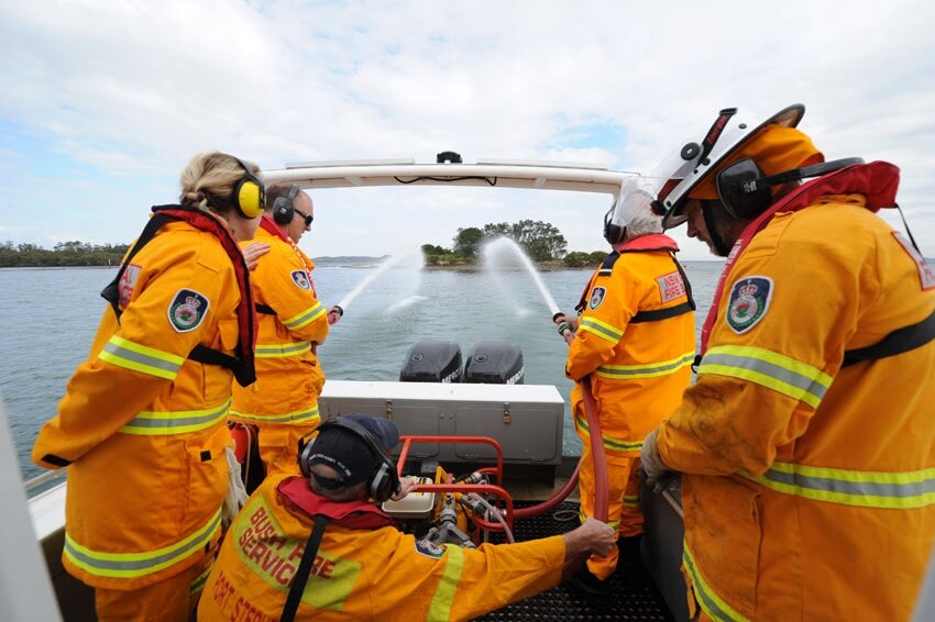 RFS trials 'fire boat' in Port Stephens - ABC News