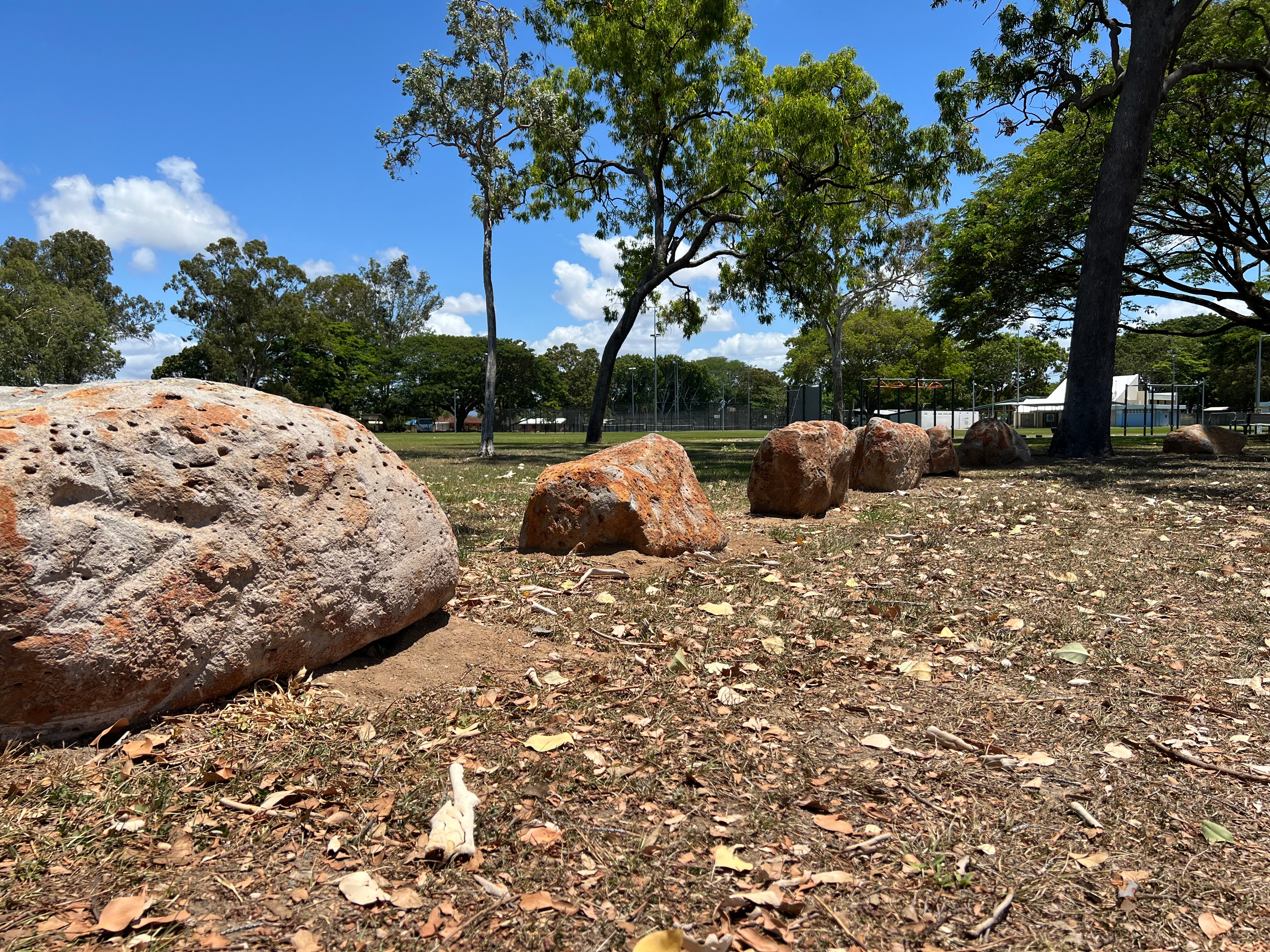Townsville City Council installs river rocks around community parks to ...